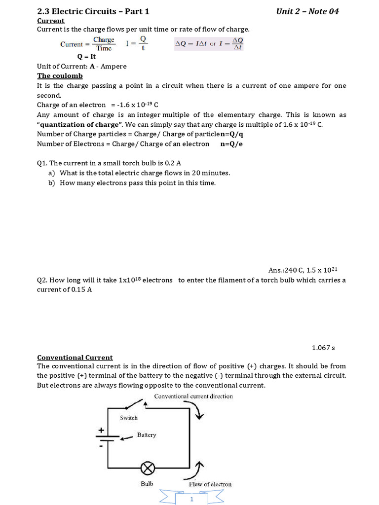 17 Copies 2.3 Electric Circuits - Part 1-2 | PDF | Voltage | Electric ...