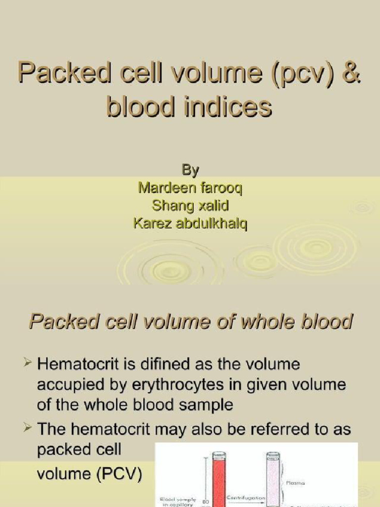 Packed Cell Volume | PDF