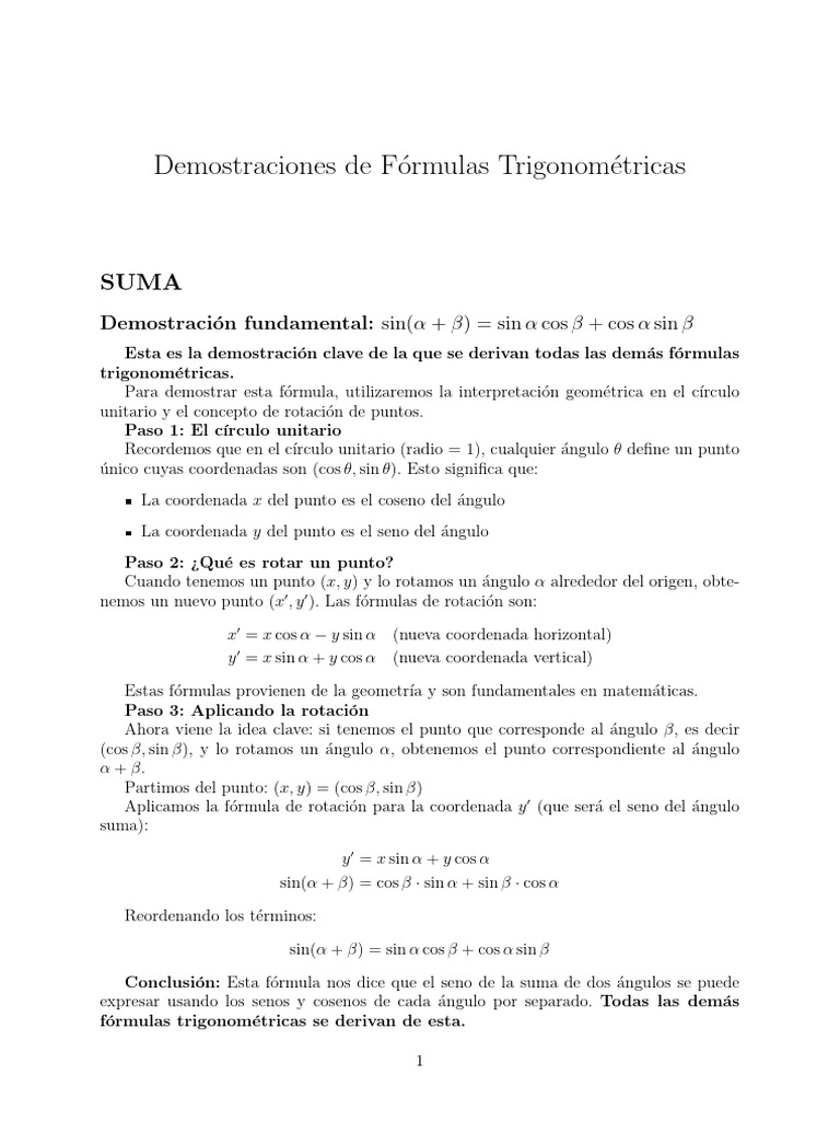 Demostraciones Trigonometricas | PDF | Funciones trigonométricas ...