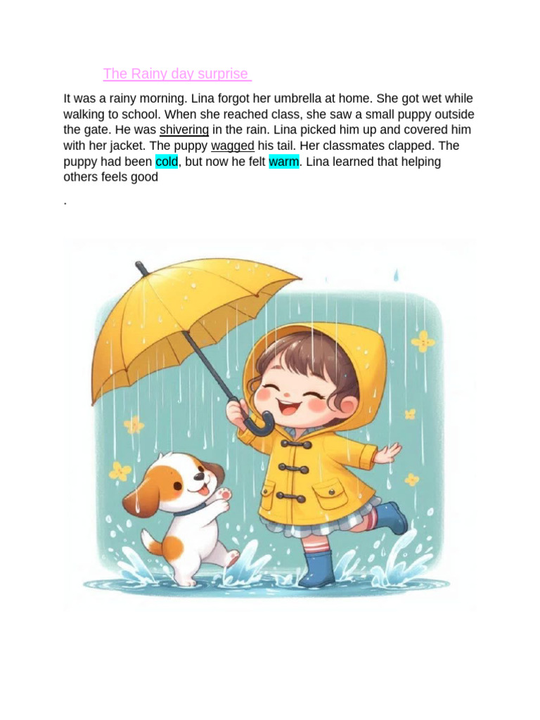 The Rainy Day Suprise Grade 2 Story | PDF