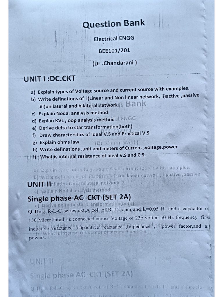Electrical IMP Questions | PDF