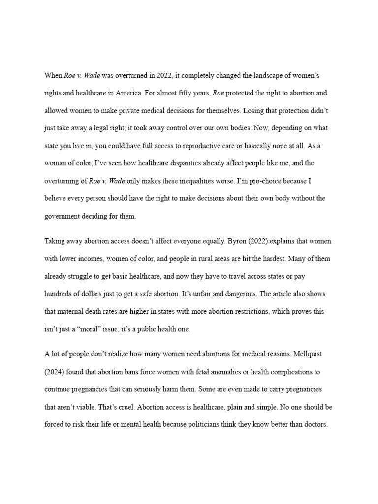 Position Paper Proposal - Queenelizabeth Perkins | PDF | Abortion ...