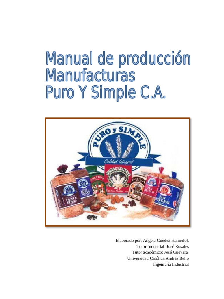 Manual de Producción Manufacturas | PDF | Panes | El plastico