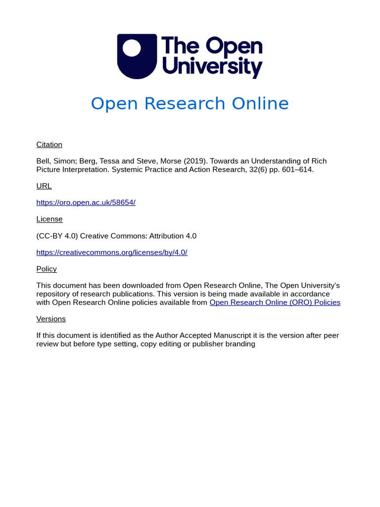 Towards An Understanding of Rich Picture Interpretation | PDF ...