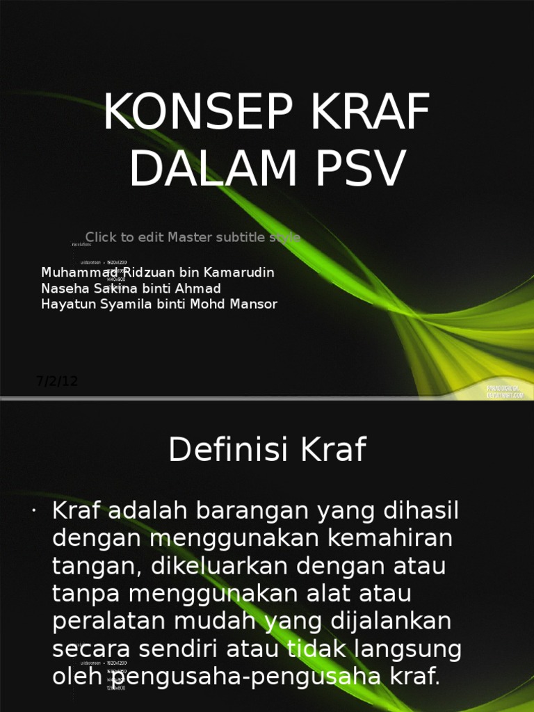 Definisi dan Jenis Kraf Tradisional | PDF