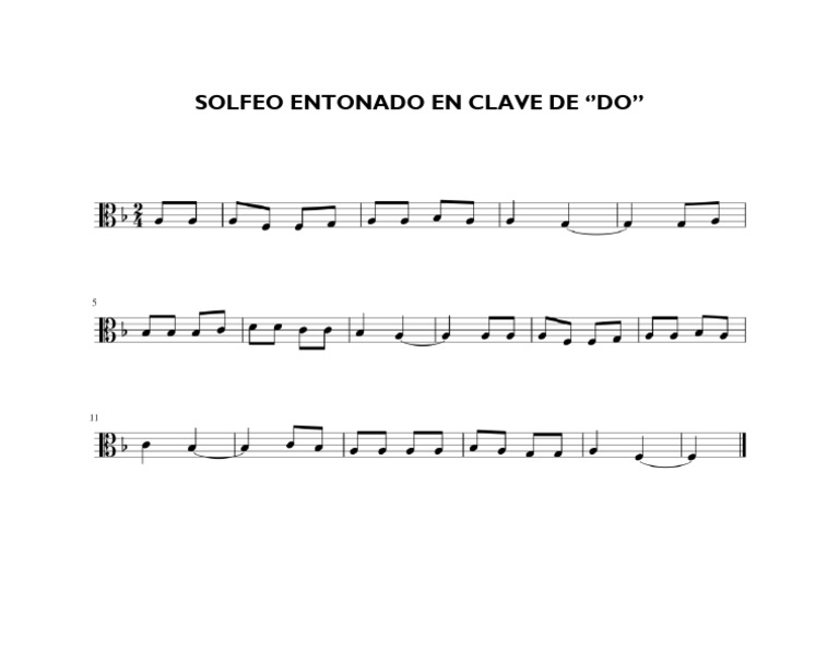 Solfeo Entonado en Clave de | PDF
