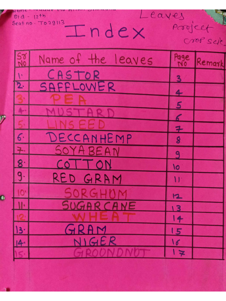 Leaves Project Crop Science | PDF