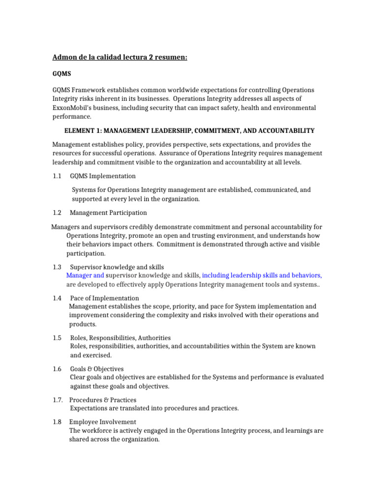 Admon de La Calidad Lectura 2 Resumen | PDF | Risk Assessment | Risk