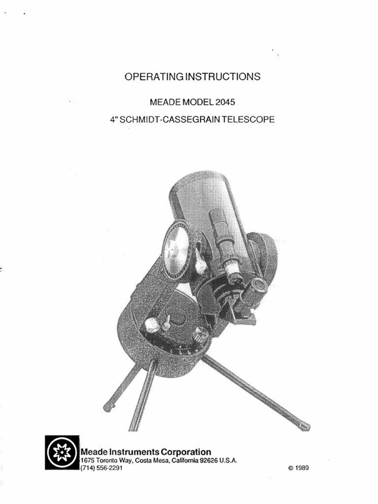 Meade Model 2045 - Operating Instructions | PDF