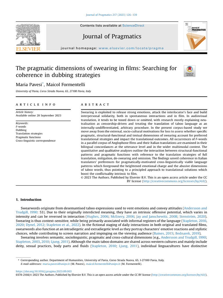 The Pragmatic Dimensions of Swearing in Films | PDF | Profanity | Adverb