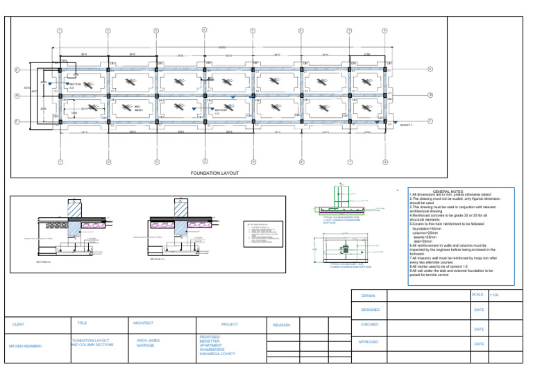 KEN NDAMBIRI HOUSE PLAN Foundation Layout-Layout2 Revesion 1 | PDF ...