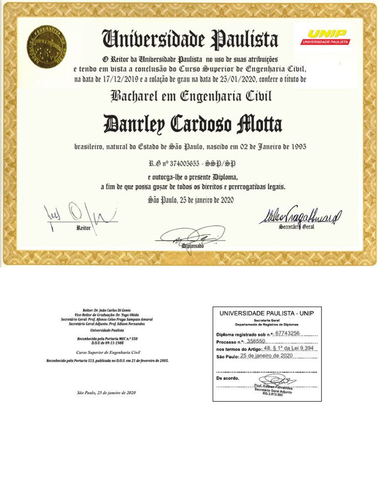 Diploma Unip 2025 - Danrley | PDF