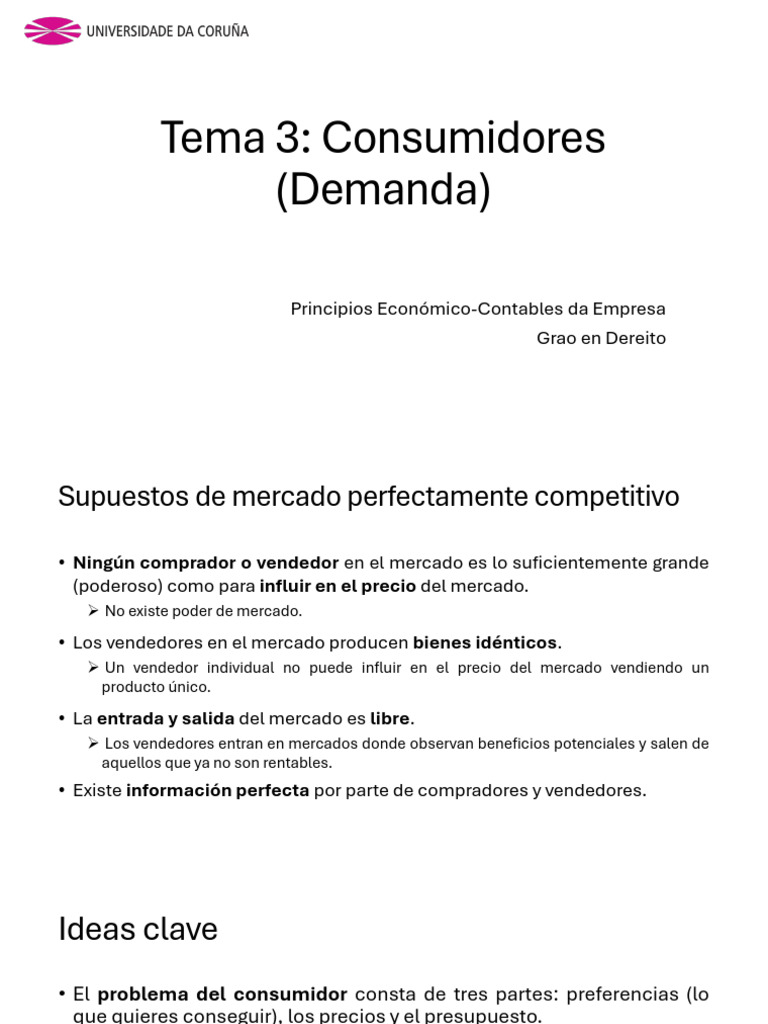 Tema 3. Consumidores | PDF | Elasticidad (economía) | Excedente económico