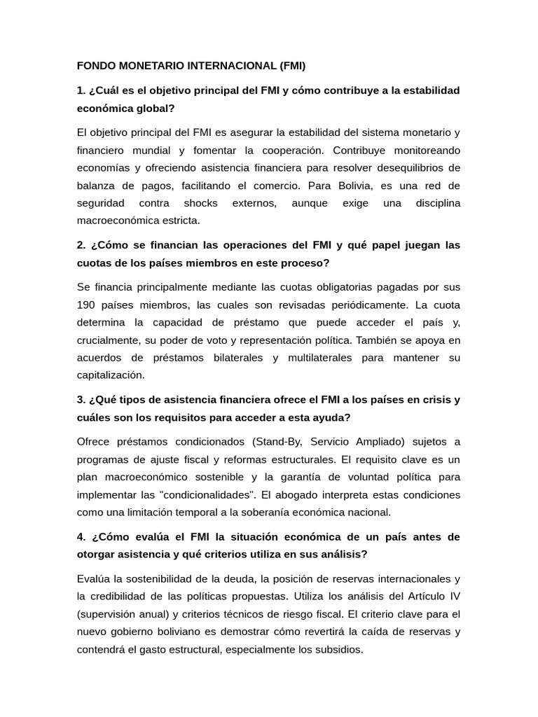 Yenny Fondo Monetario Internacional | PDF | Fondo Monetario ...