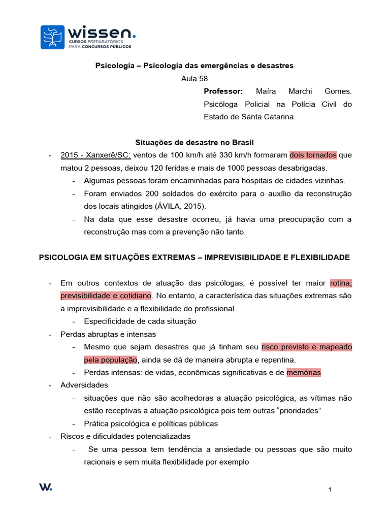 Aula+58+ +Psicologia+Das+Emerg%EAncias+e+Desastres+ +Ma%EDra+Marchi ...