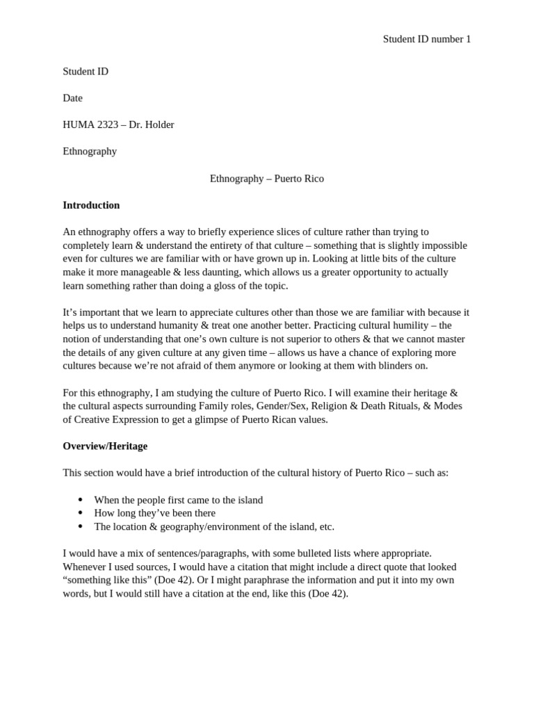 Written Ethnography - Puerto Rico Wiki Example | PDF | Funeral | Prayer