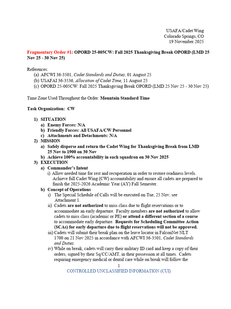 Thanksgiving Break FRAGORD #1 AY 25-26_version (Final) | PDF | United ...
