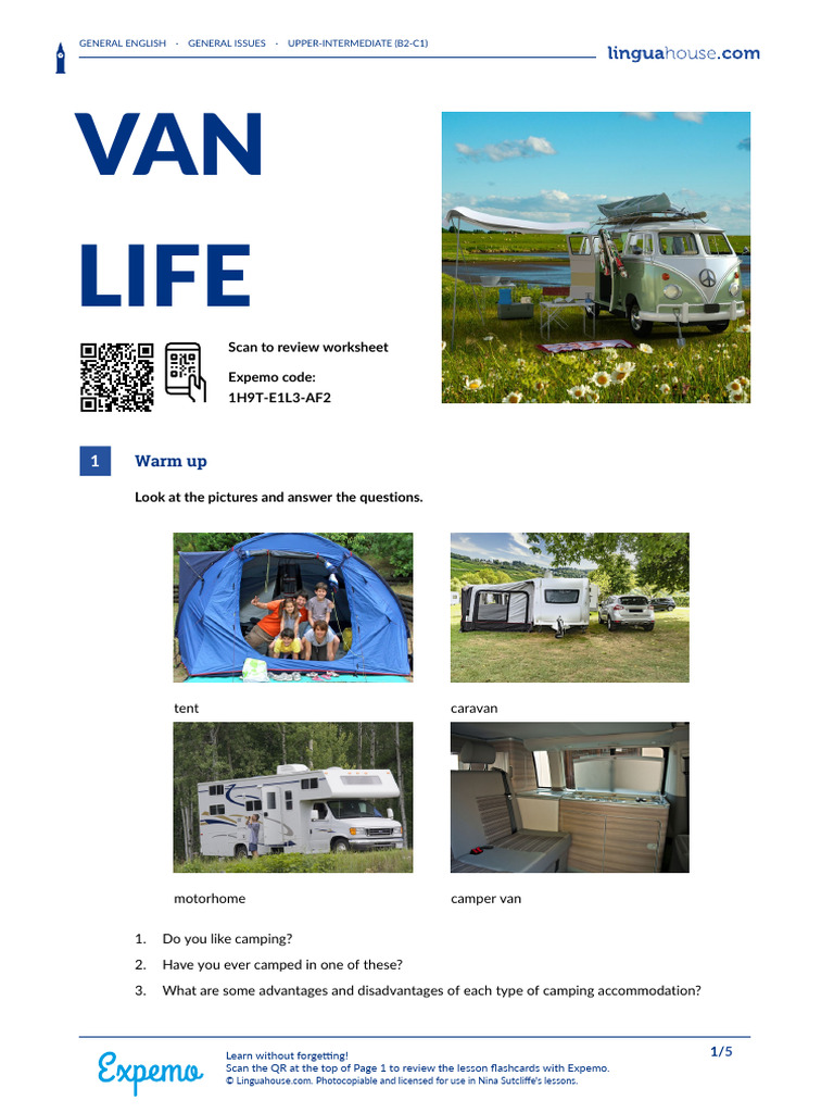 Van Life British English Student B2 C1 | PDF | Volkswagen | Commercial ...