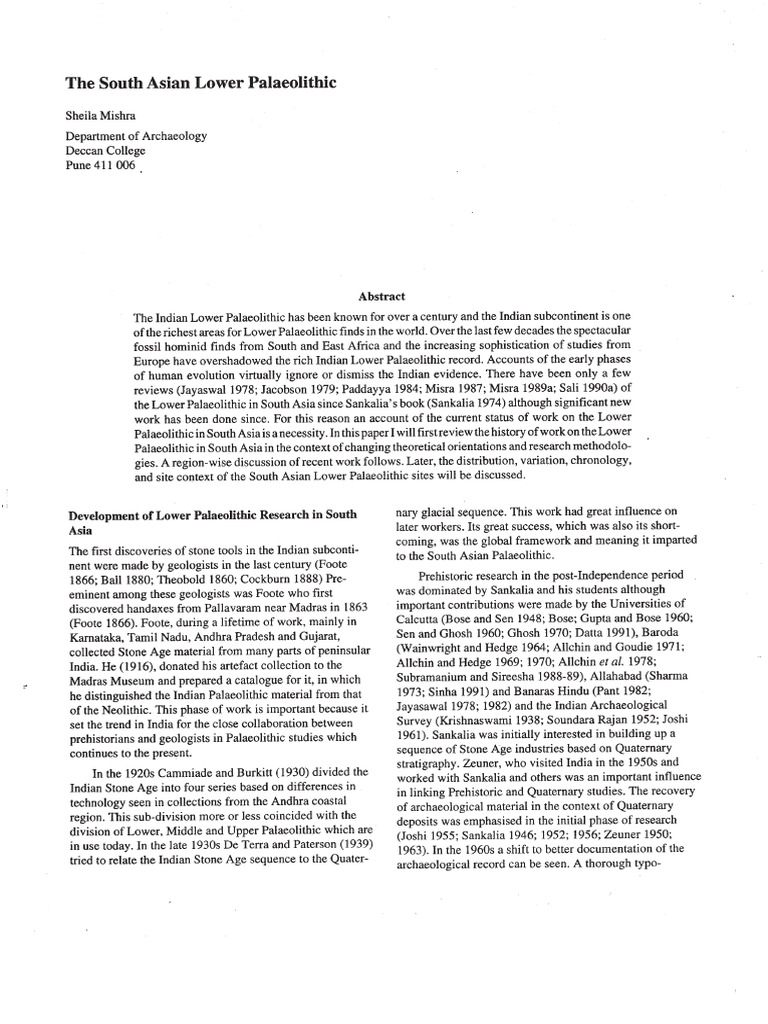 The_South_Asian_Lower_Palaeolithic. | PDF | Silt | Geology