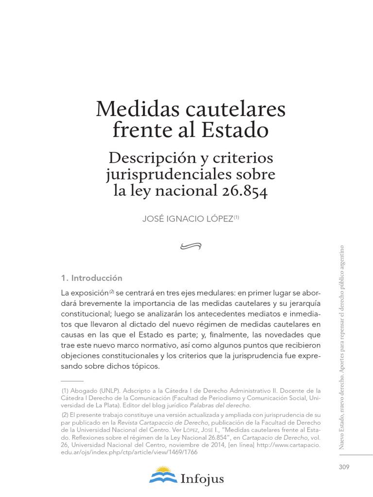 2. López, José Ignacio. Medidas cautelares frente al Estado ...