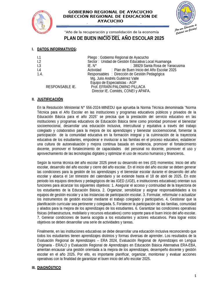 Plan Biae 2025 Agp-1 | PDF | Evaluación | Escuelas