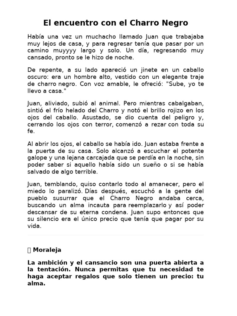 El Encuentro Con El Charro Negro | PDF
