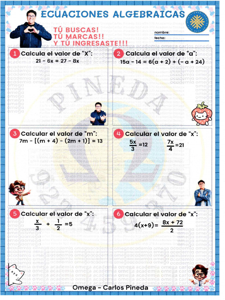 Ecuaciones Algebraicas-tema 08 | PDF