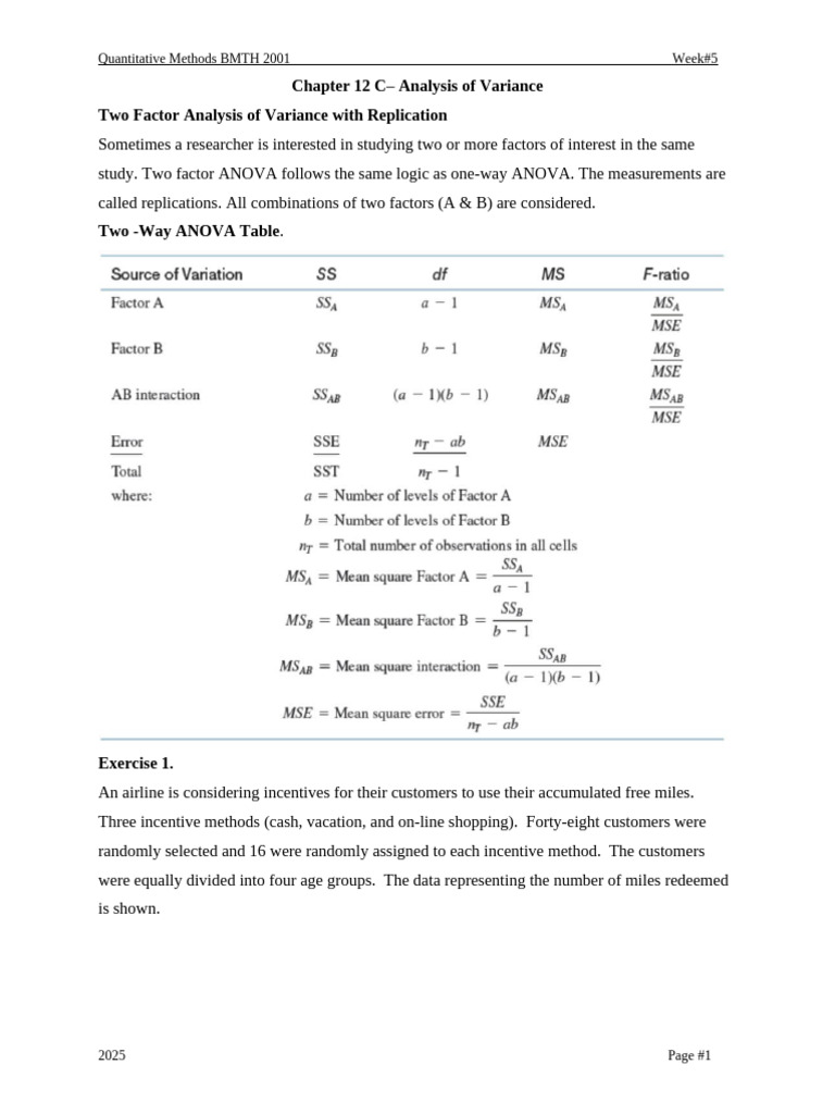 J - Statistics Week - 5 - Chapter 12 C1 | PDF | P Value | Analysis Of ...