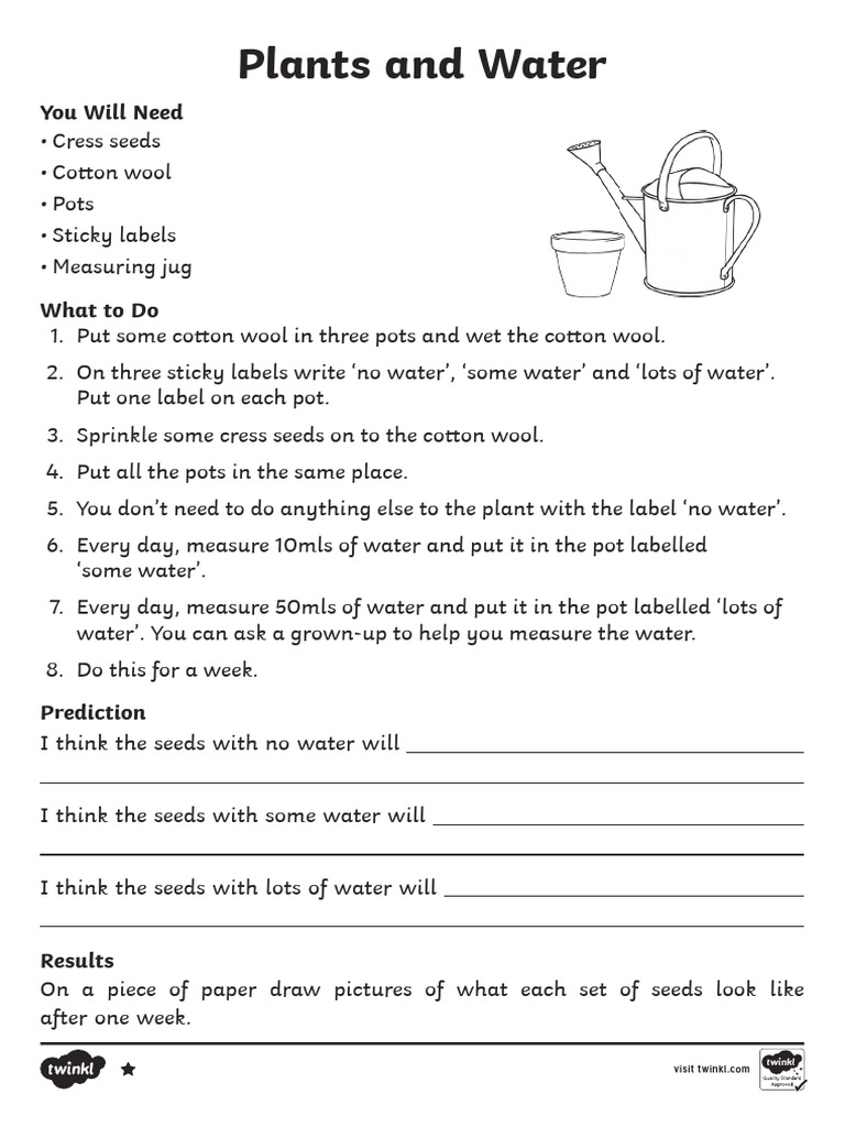 Plants and Water Differentiated Activity Sheets | PDF | Chess Theory ...