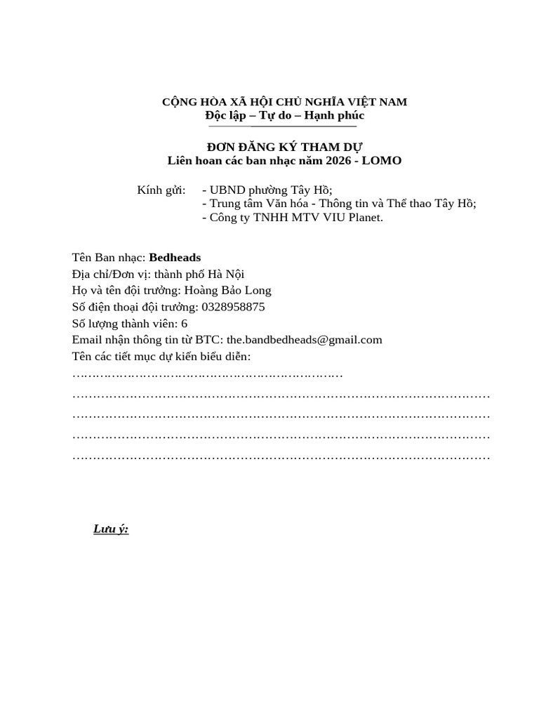 Lomo-26-Don Dang Ky Tham Gia Bedheads Band | PDF
