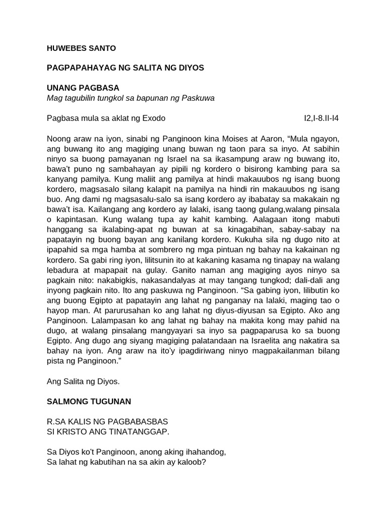 Triduum Readings | PDF