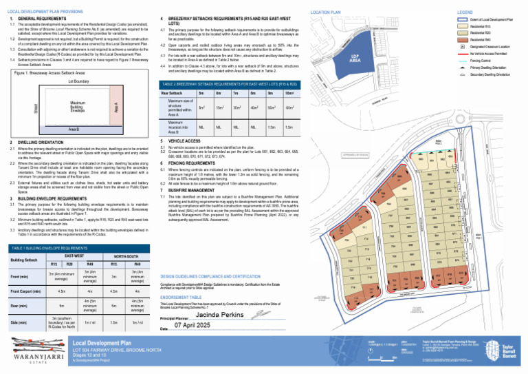 Broome North Stage 12 13 Local Development Plan 1 | PDF