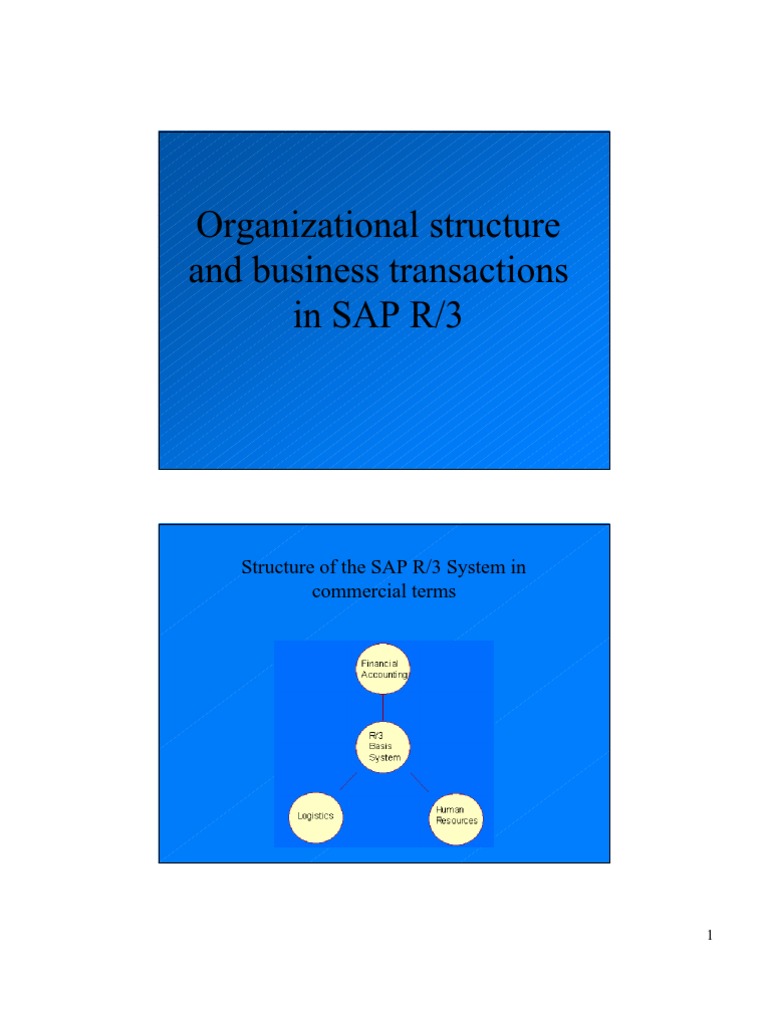 Organizational Structure of SAP | PDF | Finance & Money Management ...
