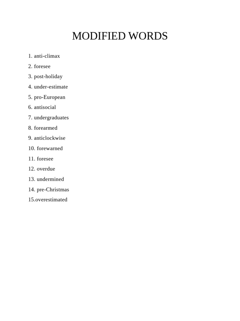 Modified Words | PDF