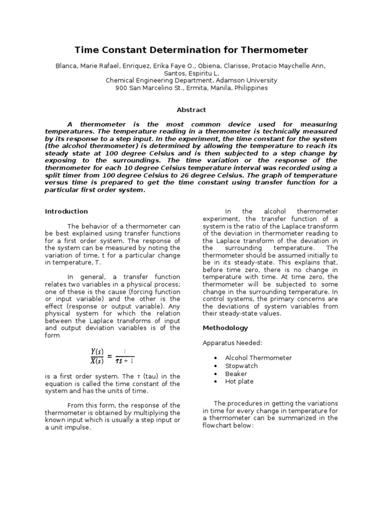 IPC LAB - Experiment 1 | PDF | Temperature | Thermometer