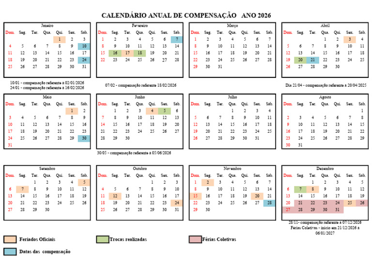 CALENDÁRIO 2026 | PDF