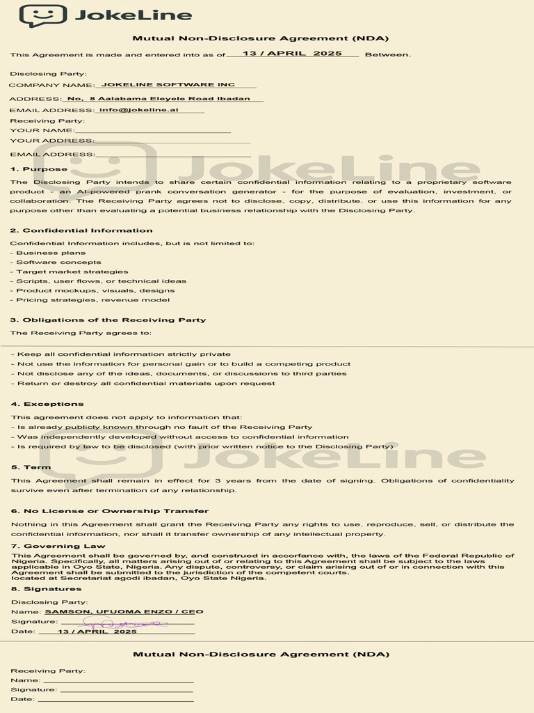 NDA Agreements | PDF