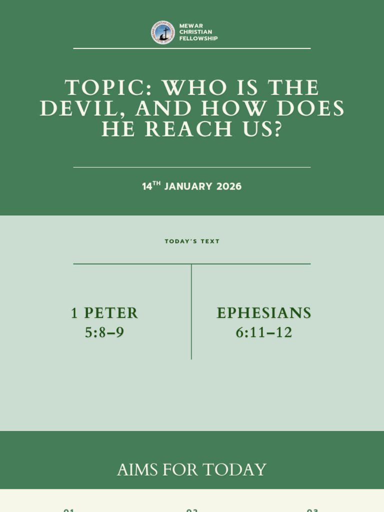 14th January Bible Study | PDF | Satan | Religious Belief And Doctrine