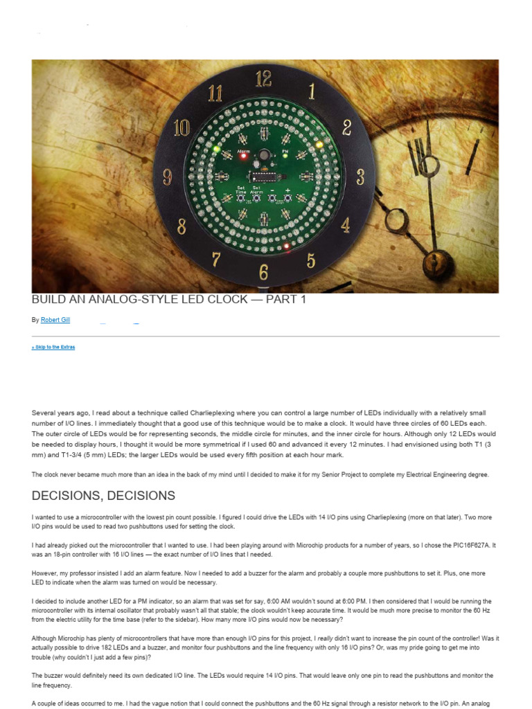BUILD AN ANALOG-STYLE LED CLOCK (nuts and volts) | PDF | Printed ...
