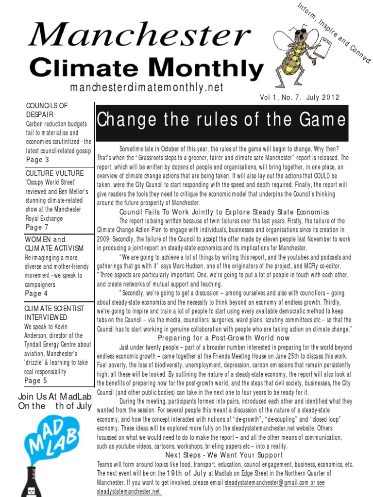 Manchester Climate Monthly July 2012 | PDF | Sustainability | Poverty