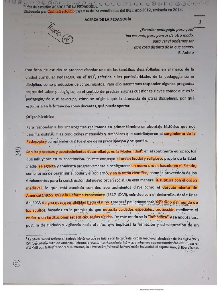 Acerca de La Pedagogia-Ficha-IPEF 2014-2014 | PDF