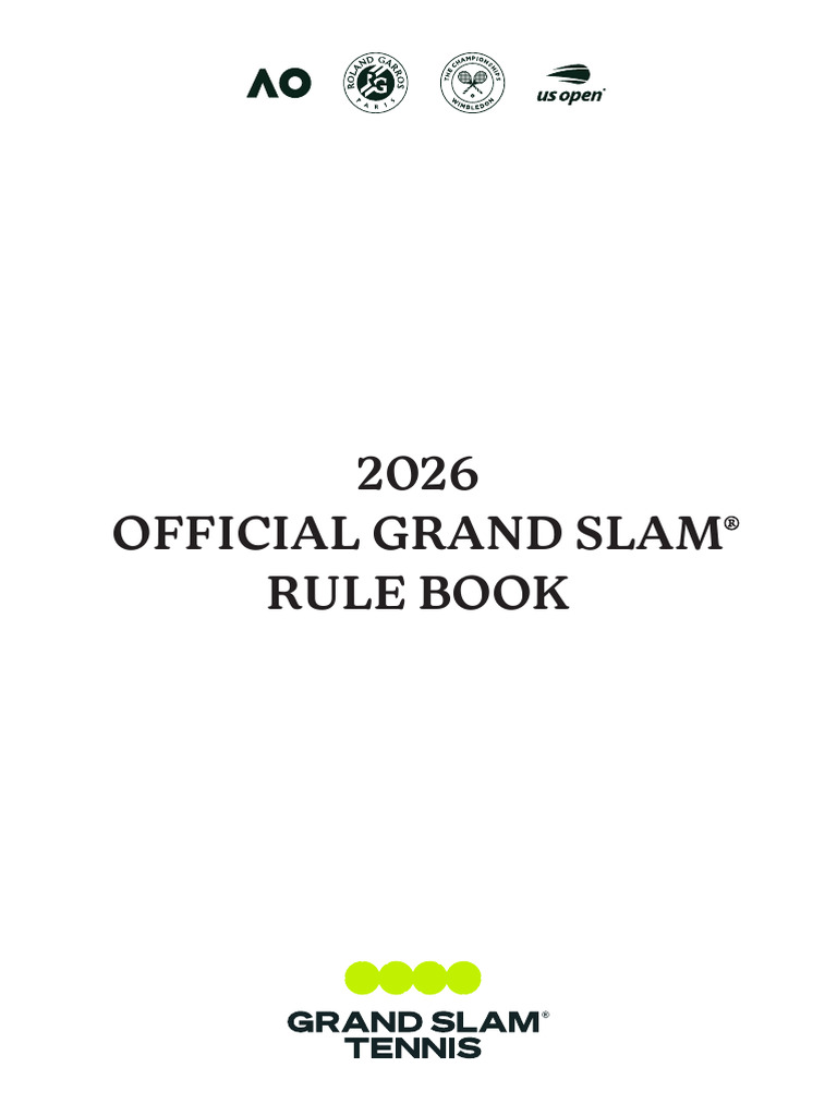 Tennis Grand Slam Rule Book 2026 | PDF | Referee | Expense