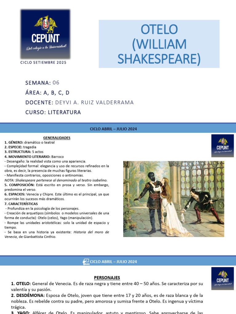 S06 - Otelo (William Shakespeare) | PDF | OTELO | Tragedias de Shakespeare