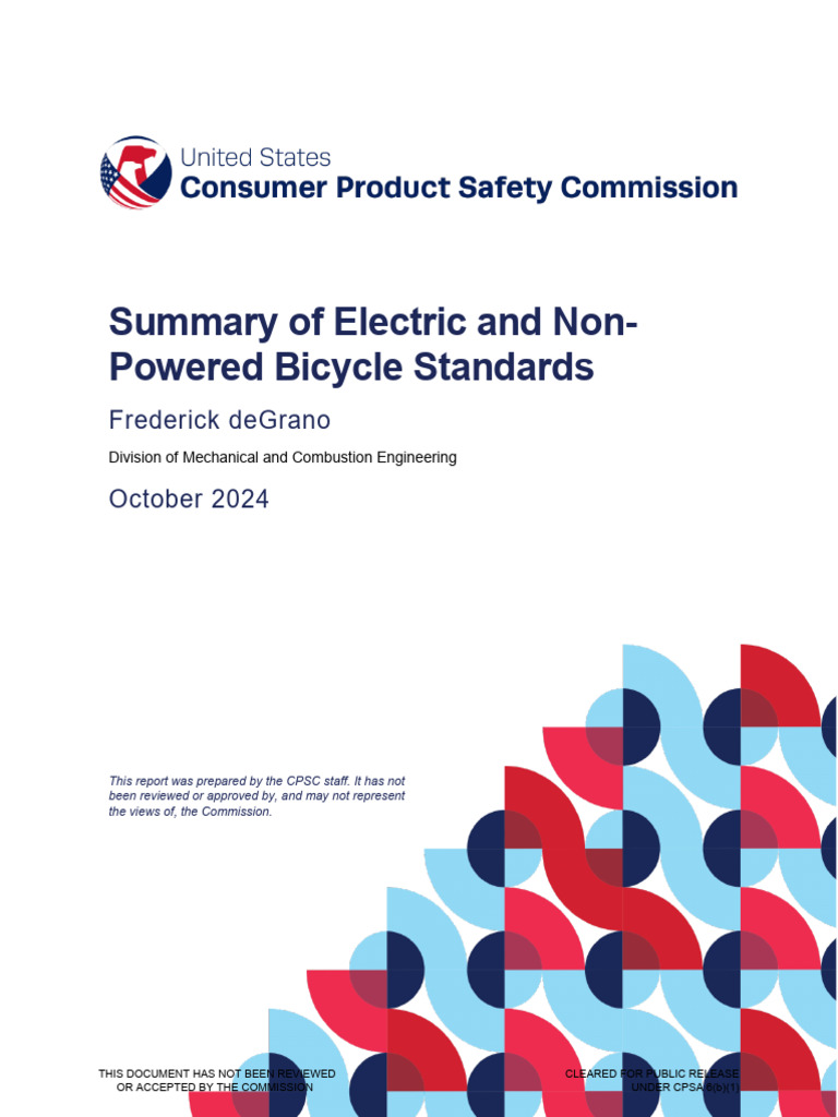 Electric-and-Non-Powered-Bicycle-Standards-Summary-Report | PDF ...