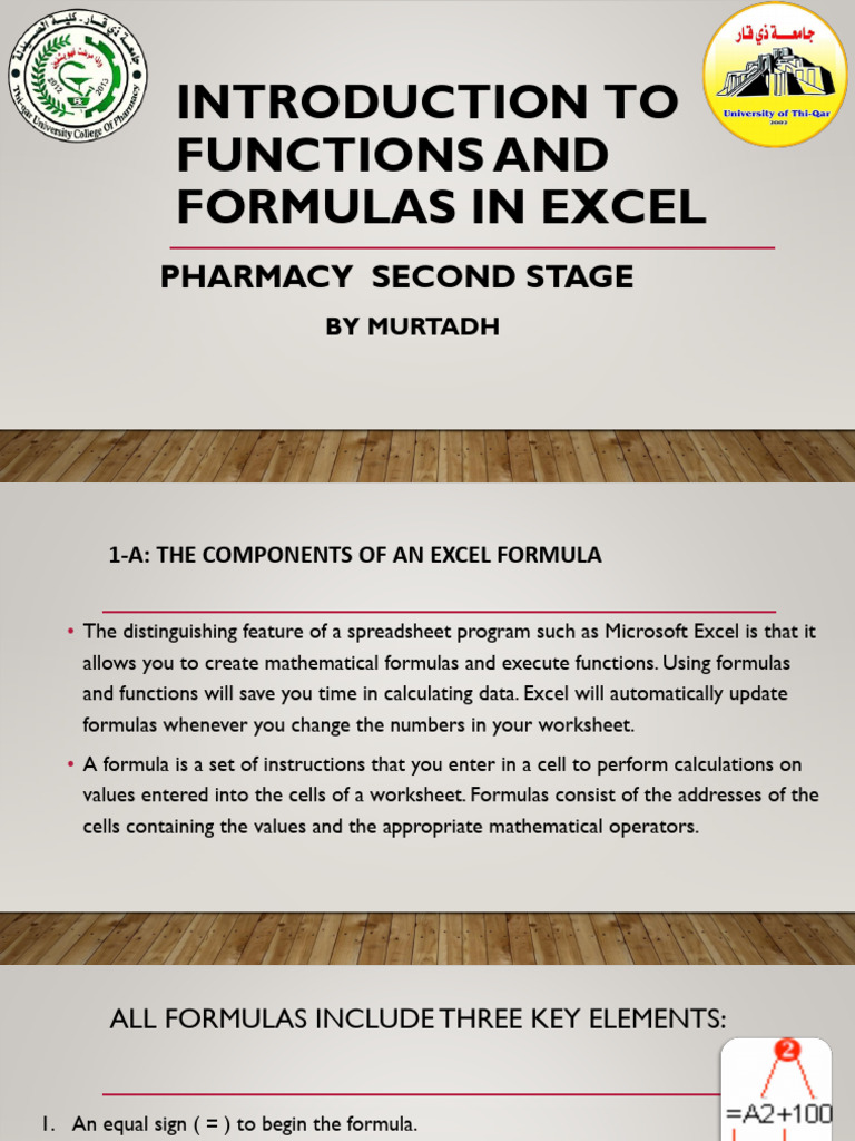 Introduction To Functions and Formulas in Excel | PDF | Formula ...