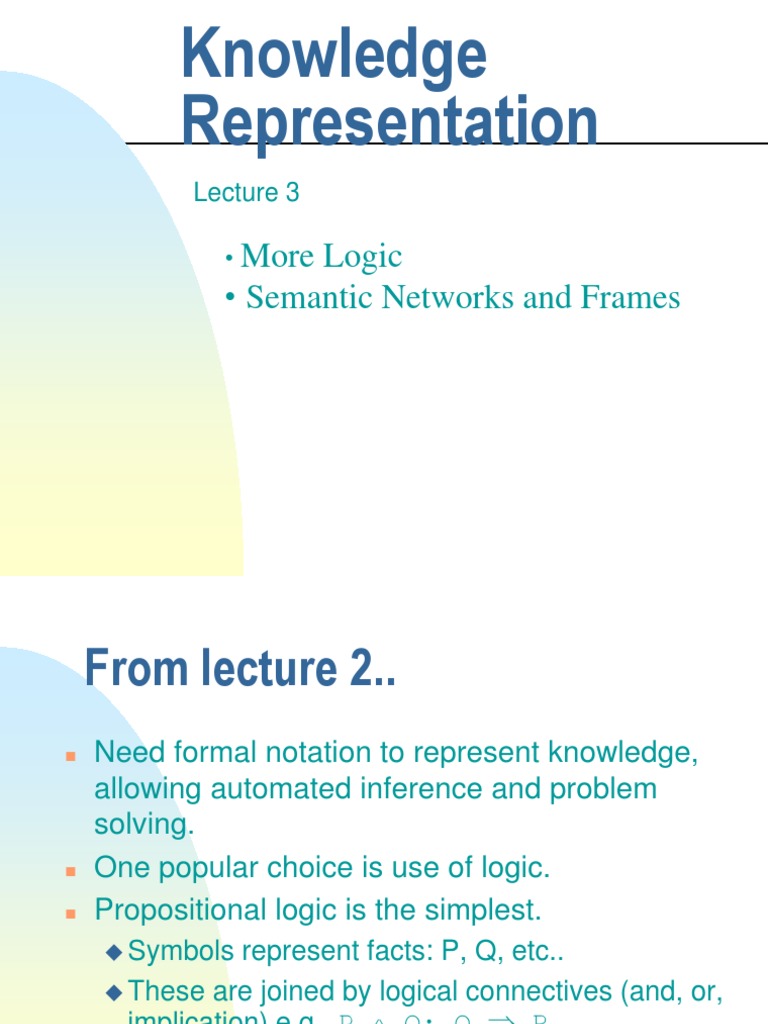More Logic - Semantic Networks and Frames | PDF | Logic | Inheritance (Object Oriented Programming)