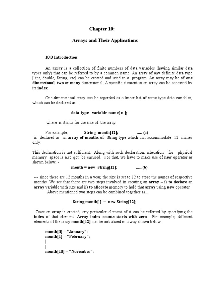 Java Chap10 Arrays And Their Applications Prof Ananda M Ghosh Pdf Array Data Structure