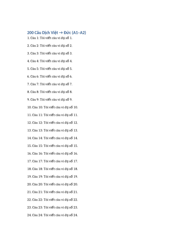 Bai Tap Dich 200 Cau | PDF
