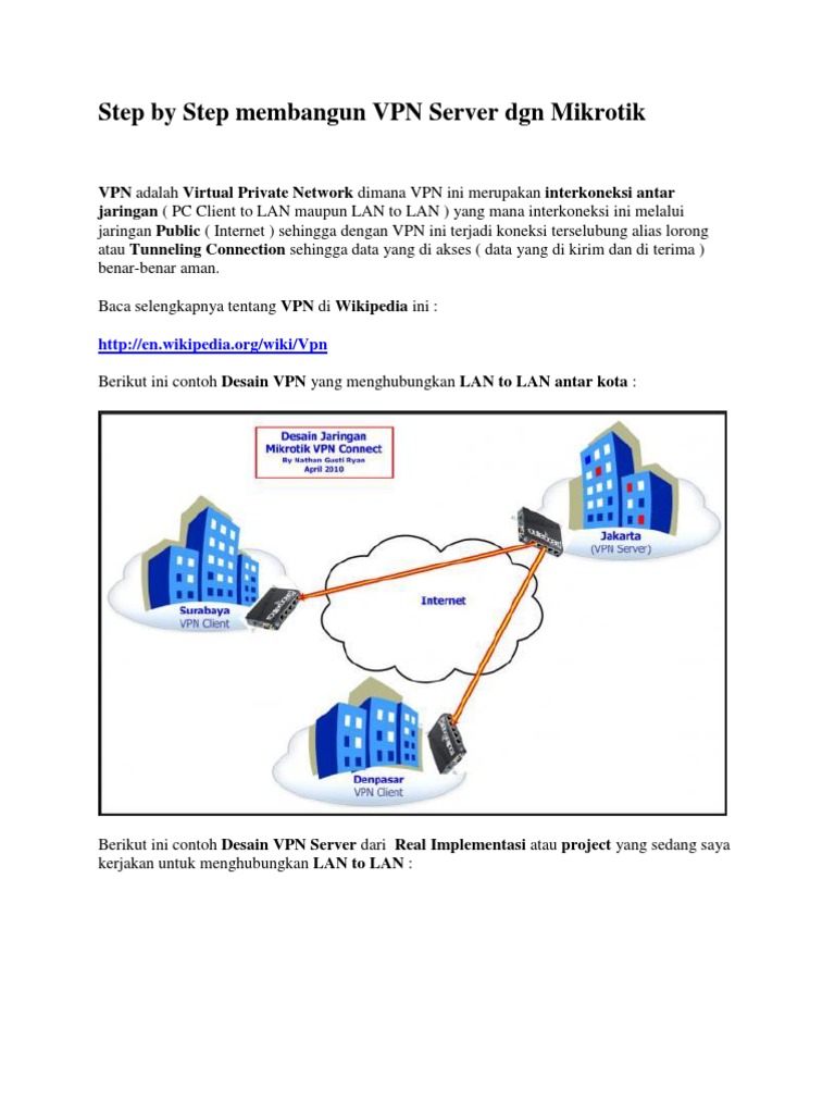 Step by Step Membangun VPN Server DGN Mikrotik | PDF