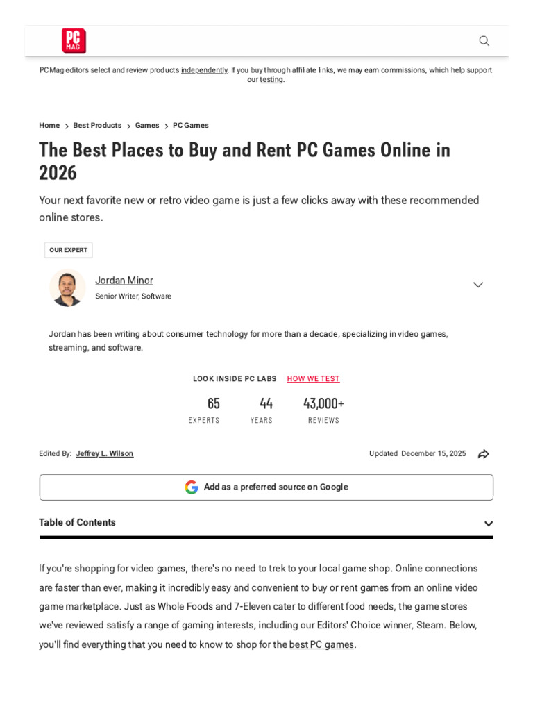 The Best Places To Buy and Rent PC Games Online We'Ve Tested For 2026 ...